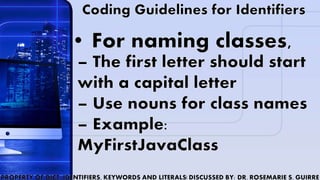 Identifiers, Keywords and Literals | PPT