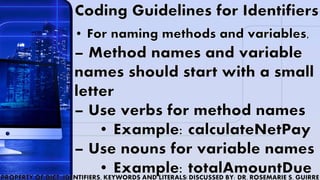 Identifiers, Keywords and Literals | PPT
