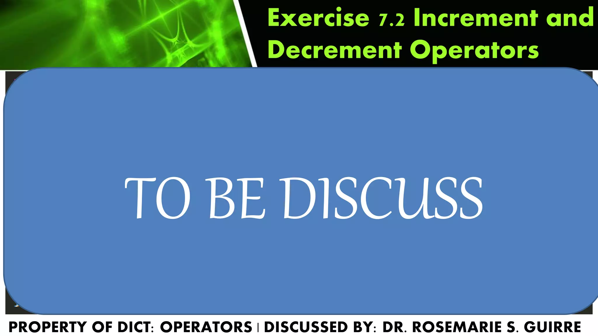 Chapter 7 Arithmetic And Relational Operators Pptx Web Development