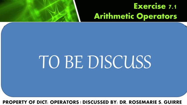 Chapter 7 Arithmetic And Relational Operators Pptx Web Development Internet