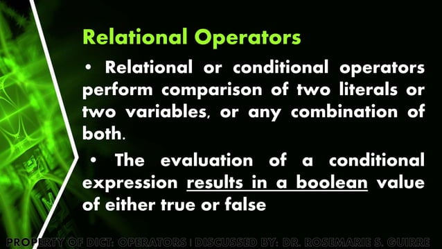 Chapter 7 Arithmetic And Relational Operators Pptx Web Development