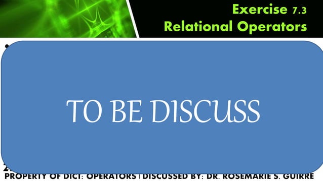 Chapter 7 Arithmetic And Relational Operators Pptx Web Development Internet