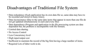 Basics of DBMS - Traditional File System | PDF