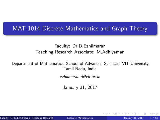 Module - 1 Discrete Mathematics and Graph Theory | PDF | Science