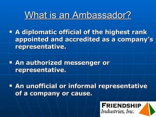 Module 1-Friendship Ambassadors Introduction | PPT