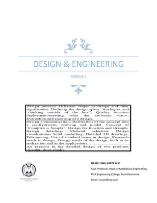 Design and Engineering: Module-2 Notes | PDF