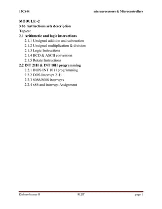 15CS44 MP & MC Module 2 | PDF