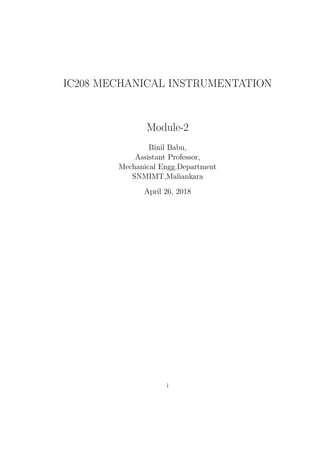 IC 208 MECHANICAL INSTRUMENTATION | PDF