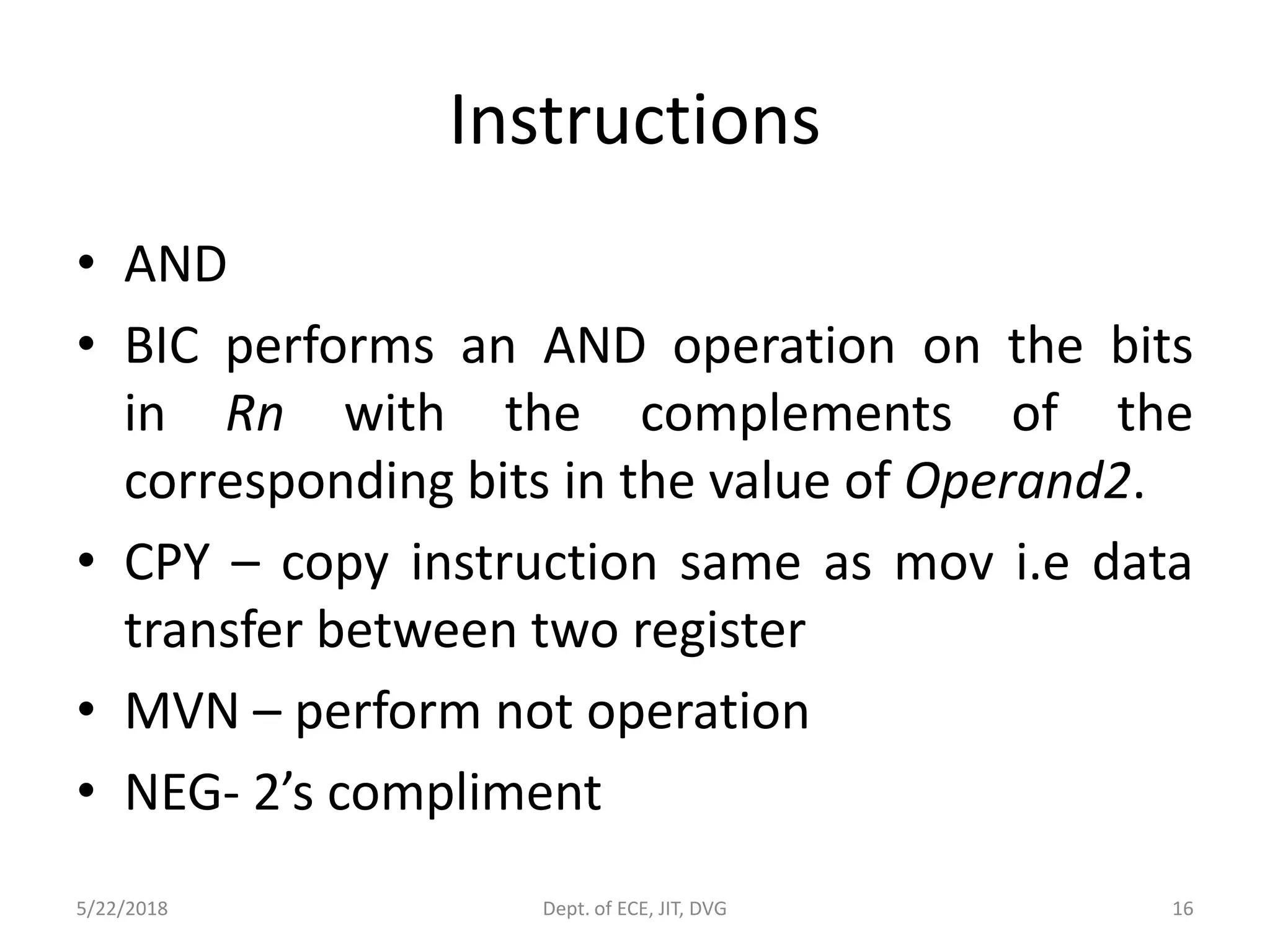 Module 2 Arm Cortex M3 Instruction Set And Programming Pptx Programming Languages Computing