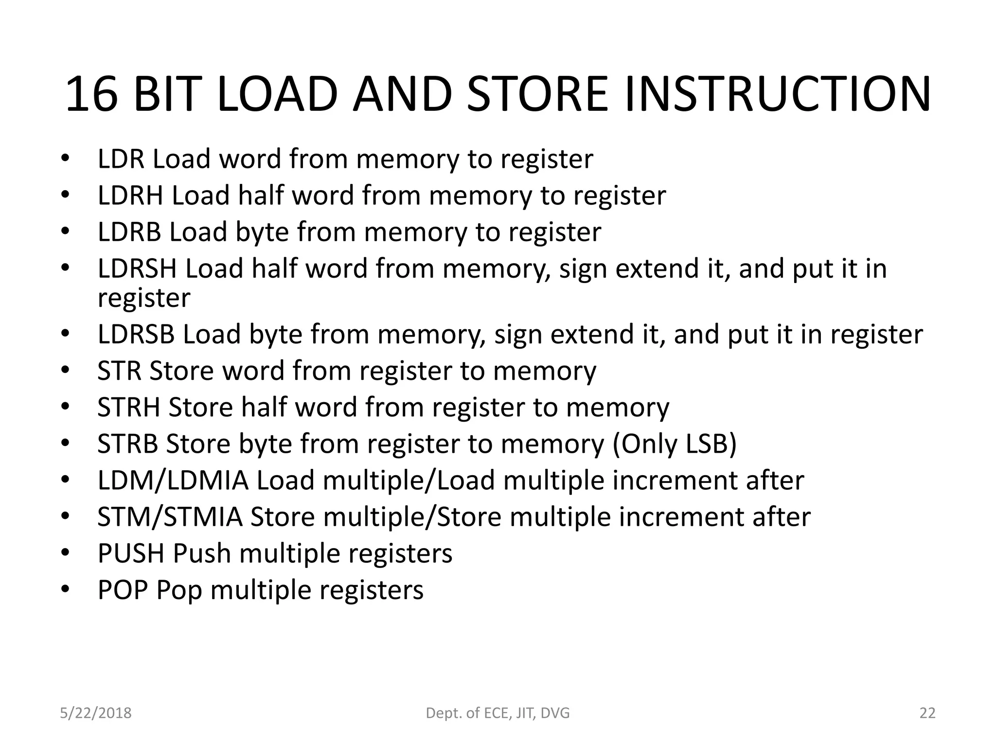 Module 2 Arm Cortex M3 Instruction Set And Programming Pptx Programming Languages Computing
