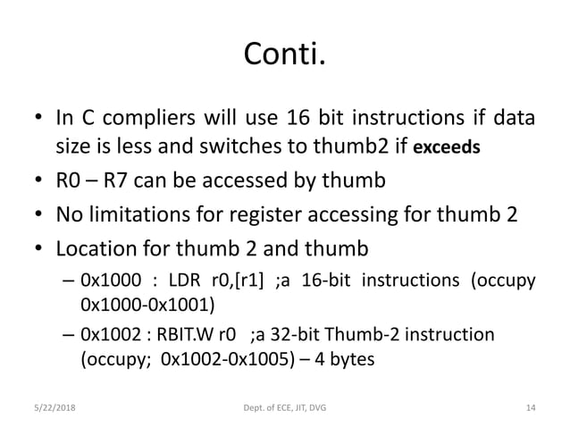 Module 2 Arm Cortex M3 Instruction Set And Programming Pptx Programming Languages Computing