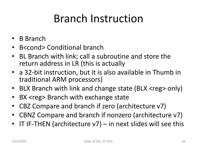 Module 2 ARM CORTEX M3 Instruction Set and Programming | PPTX ...