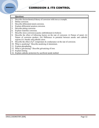 ENGINEERING CHEMISTRY: Module 2-corrosion & its control - metal ...