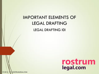 Module 2 Important Elelments of Legal Drafting | PDF