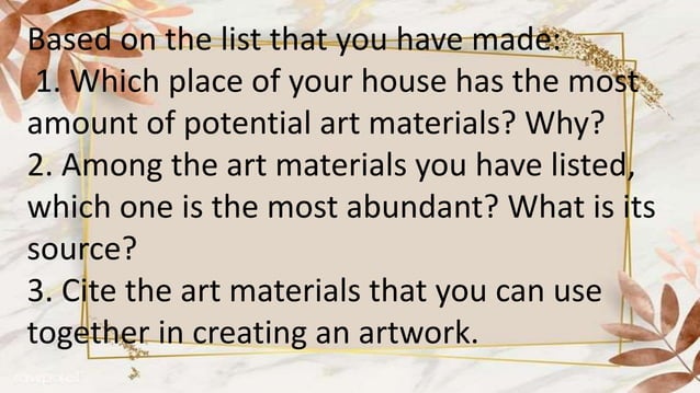 Contemporary arts local materials used in creating | PPTX