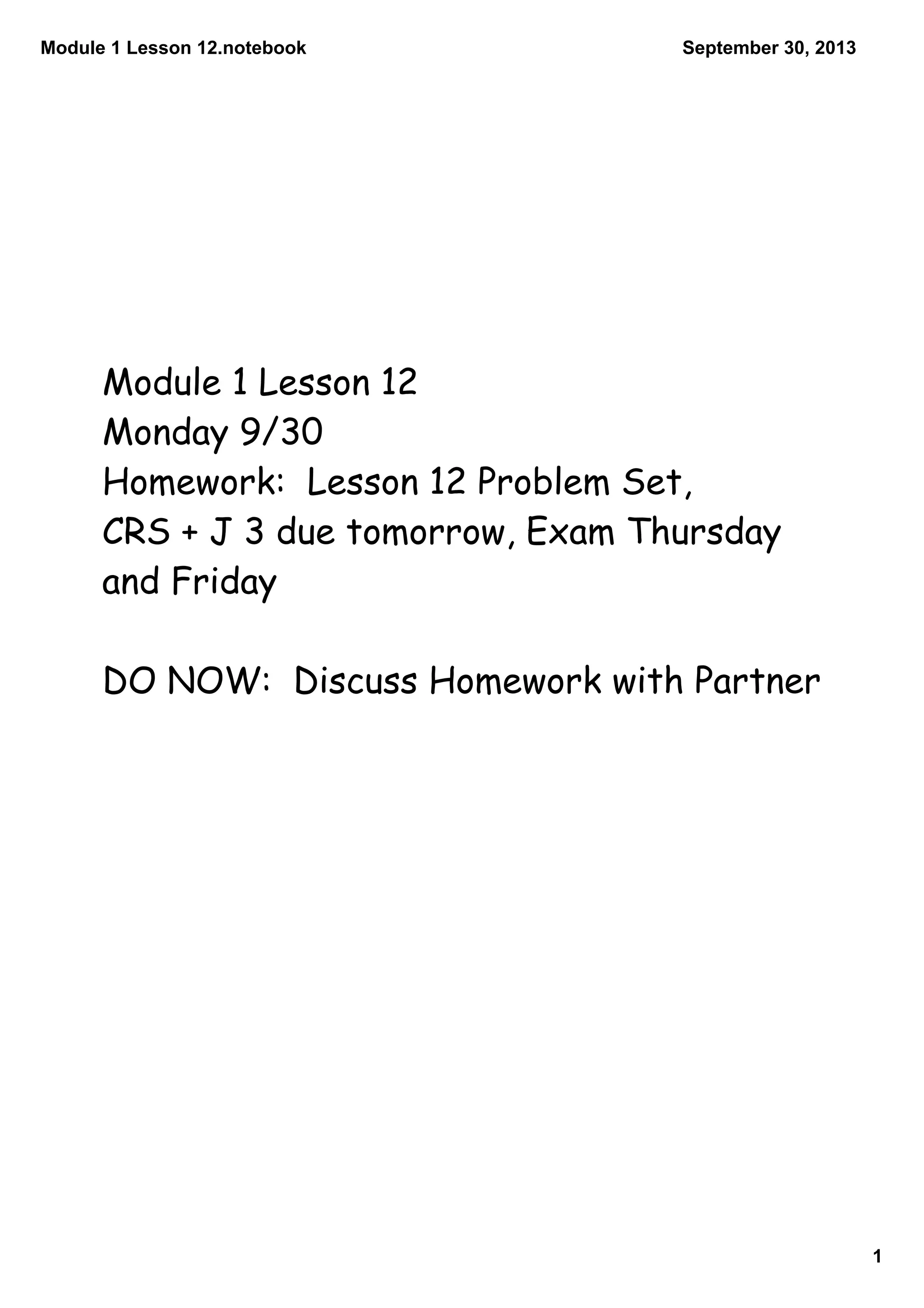 Module 1 lesson 12 | PDF