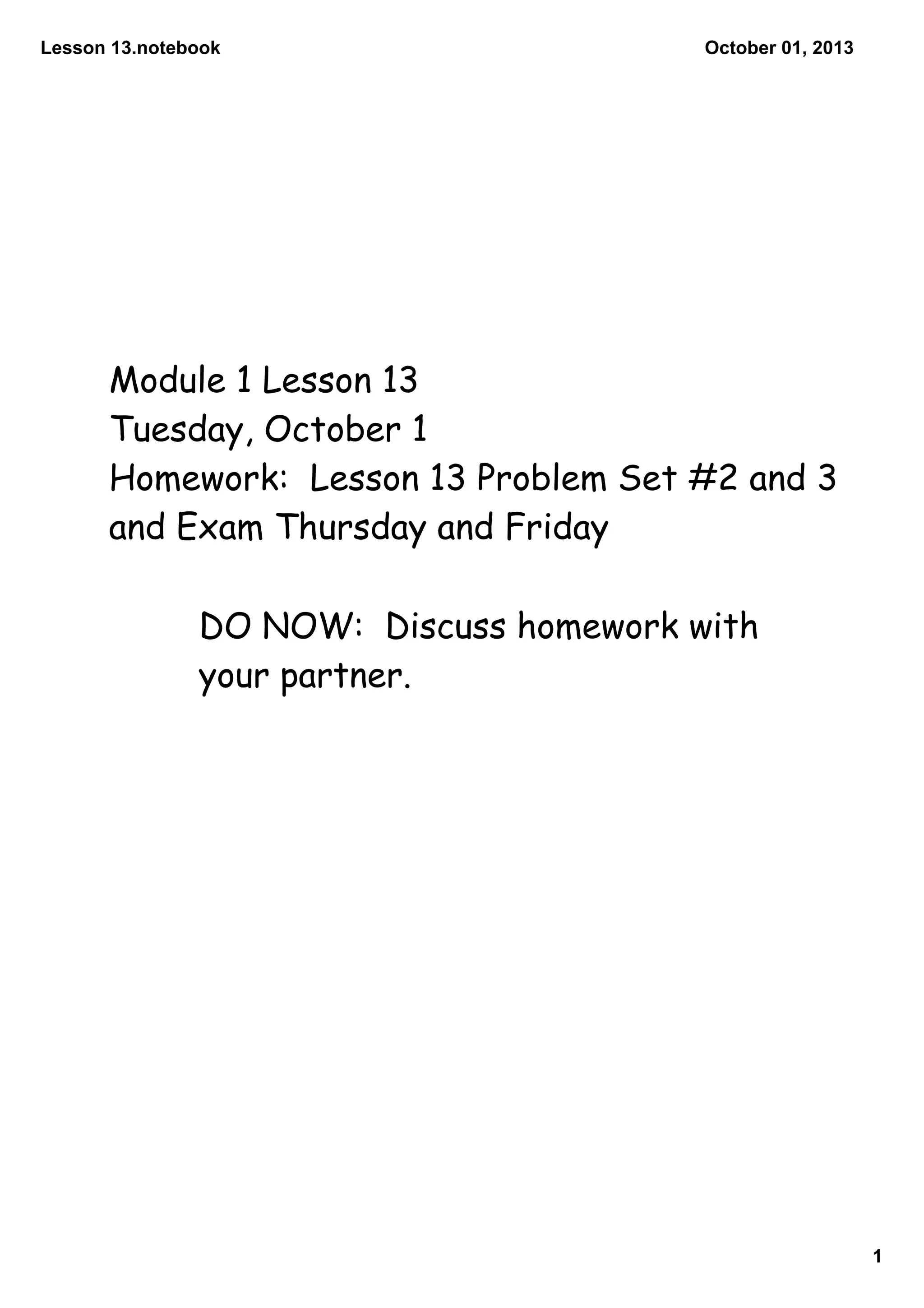Module 1 lesson 13 | PDF