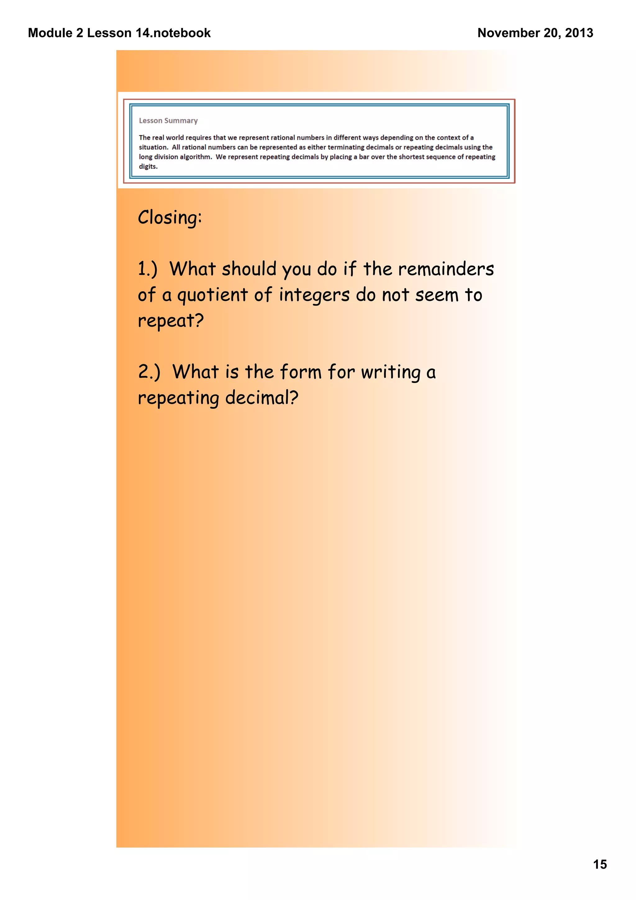 Module 2 lesson 14 | PDF