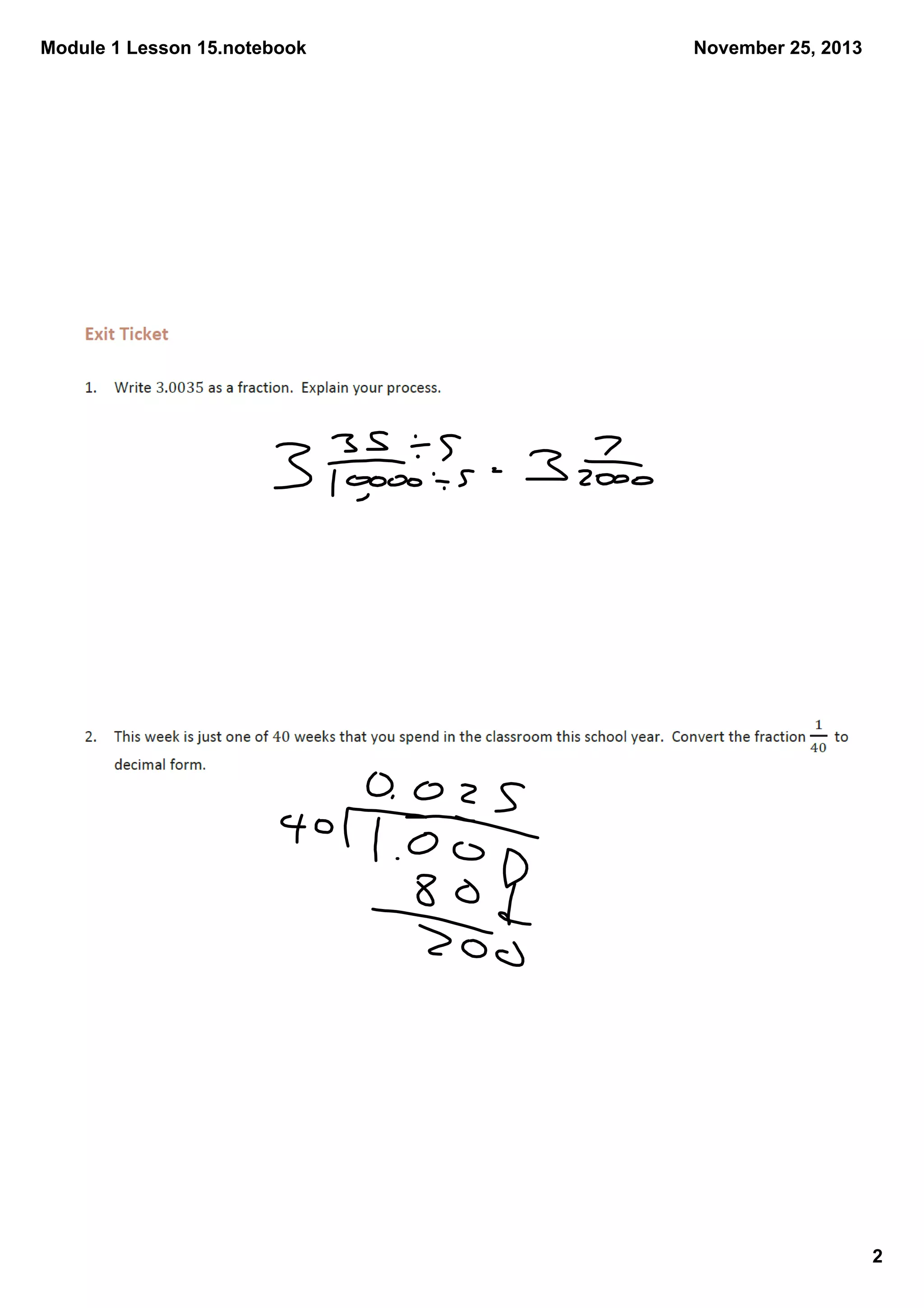 Module 2 lesson 15 | PDF