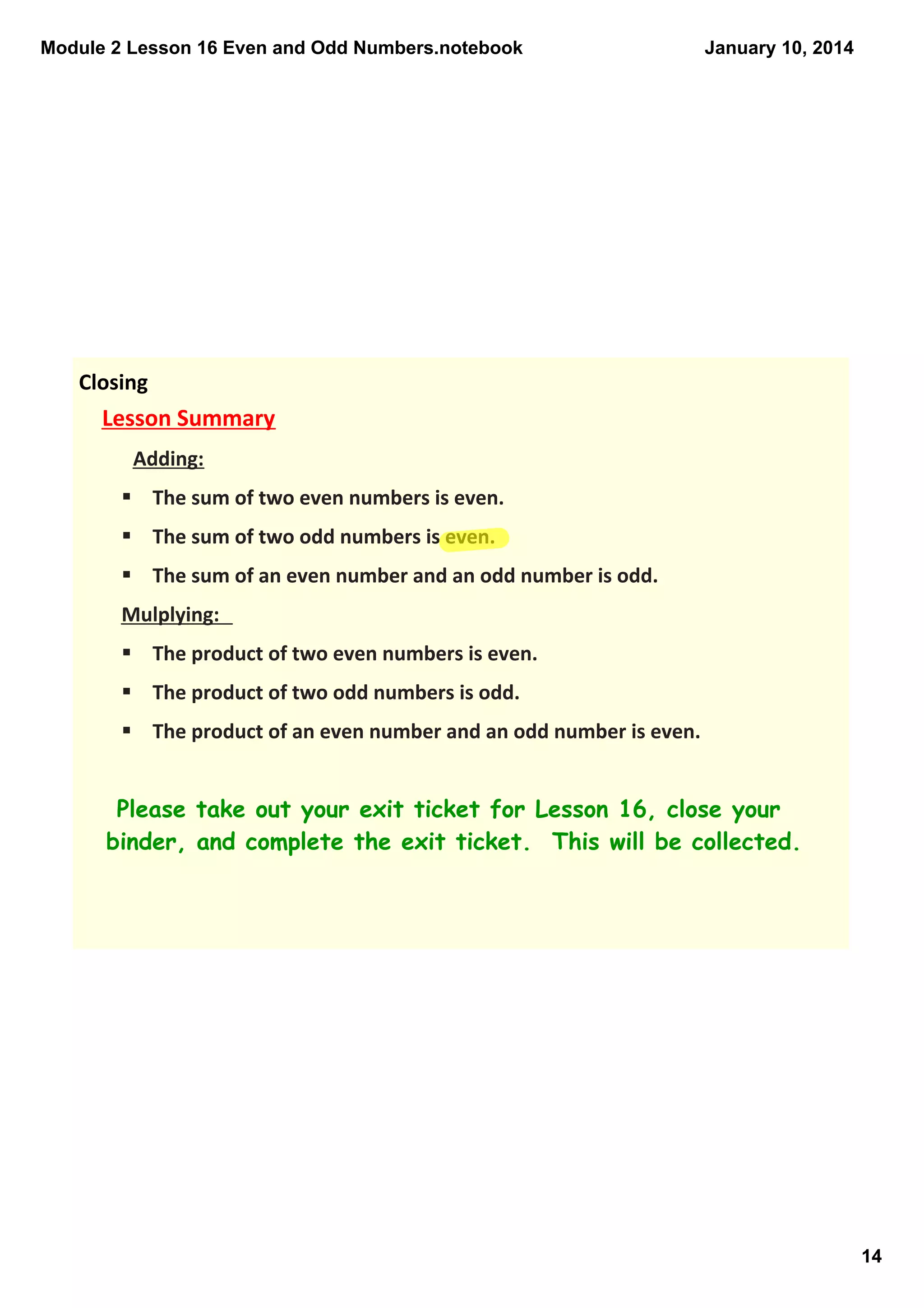 Module 2 lesson 16 | PDF