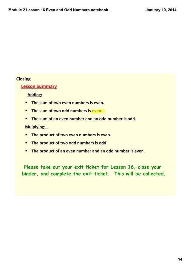 Module 2 lesson 16 | PDF