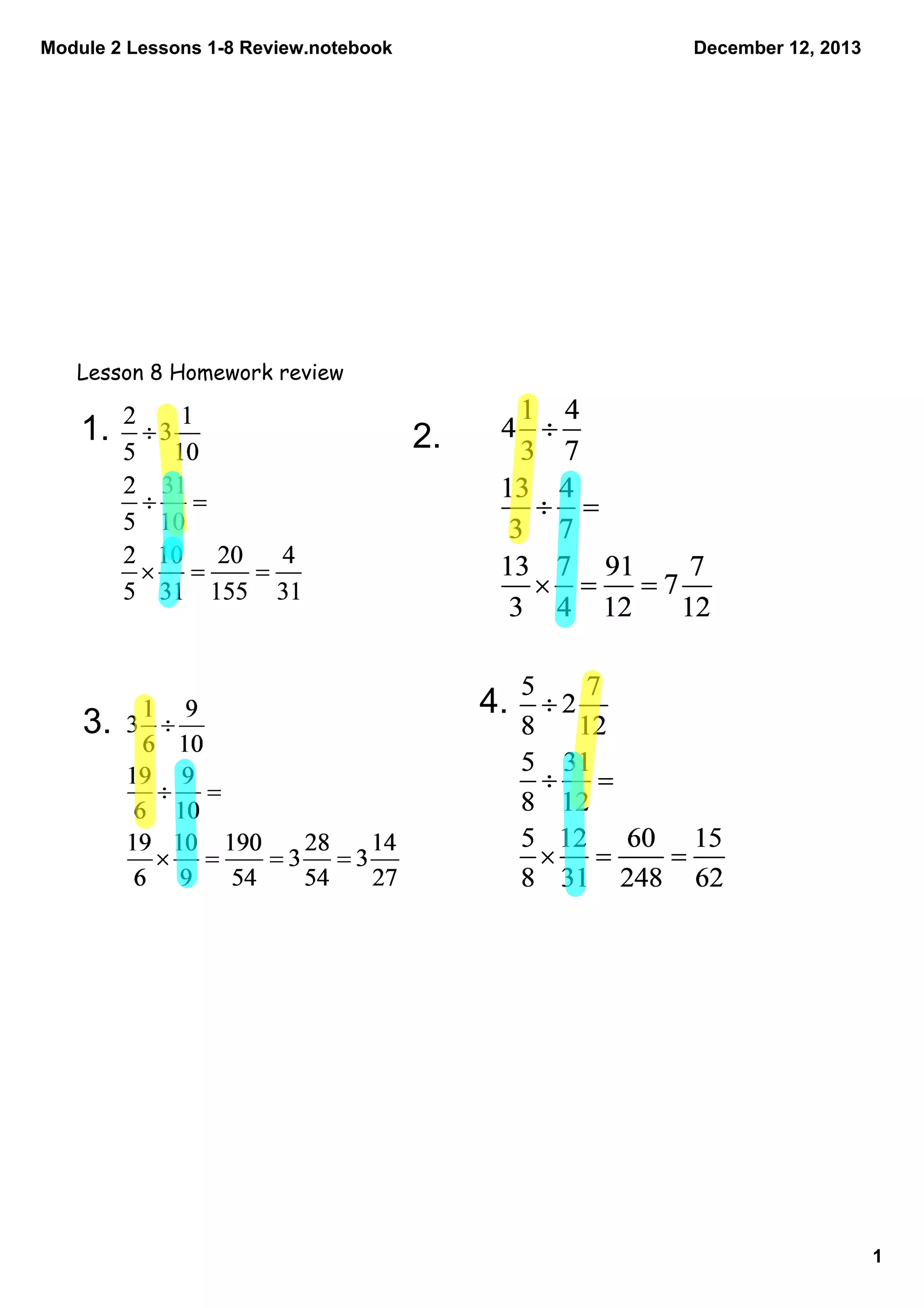 Module 2 lessons 1 8 review answer key | PDF