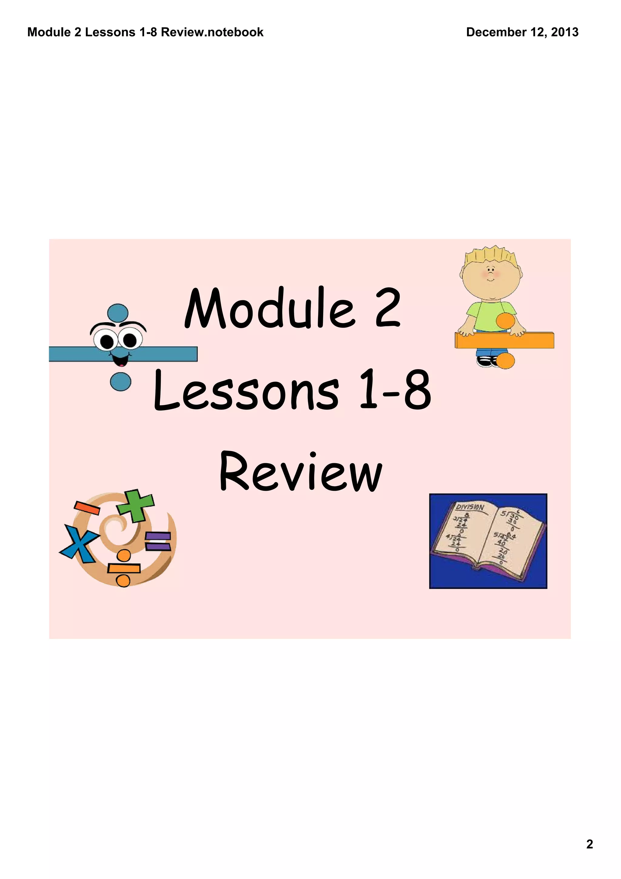 Module 2 lessons 1 8 review answer key | PDF