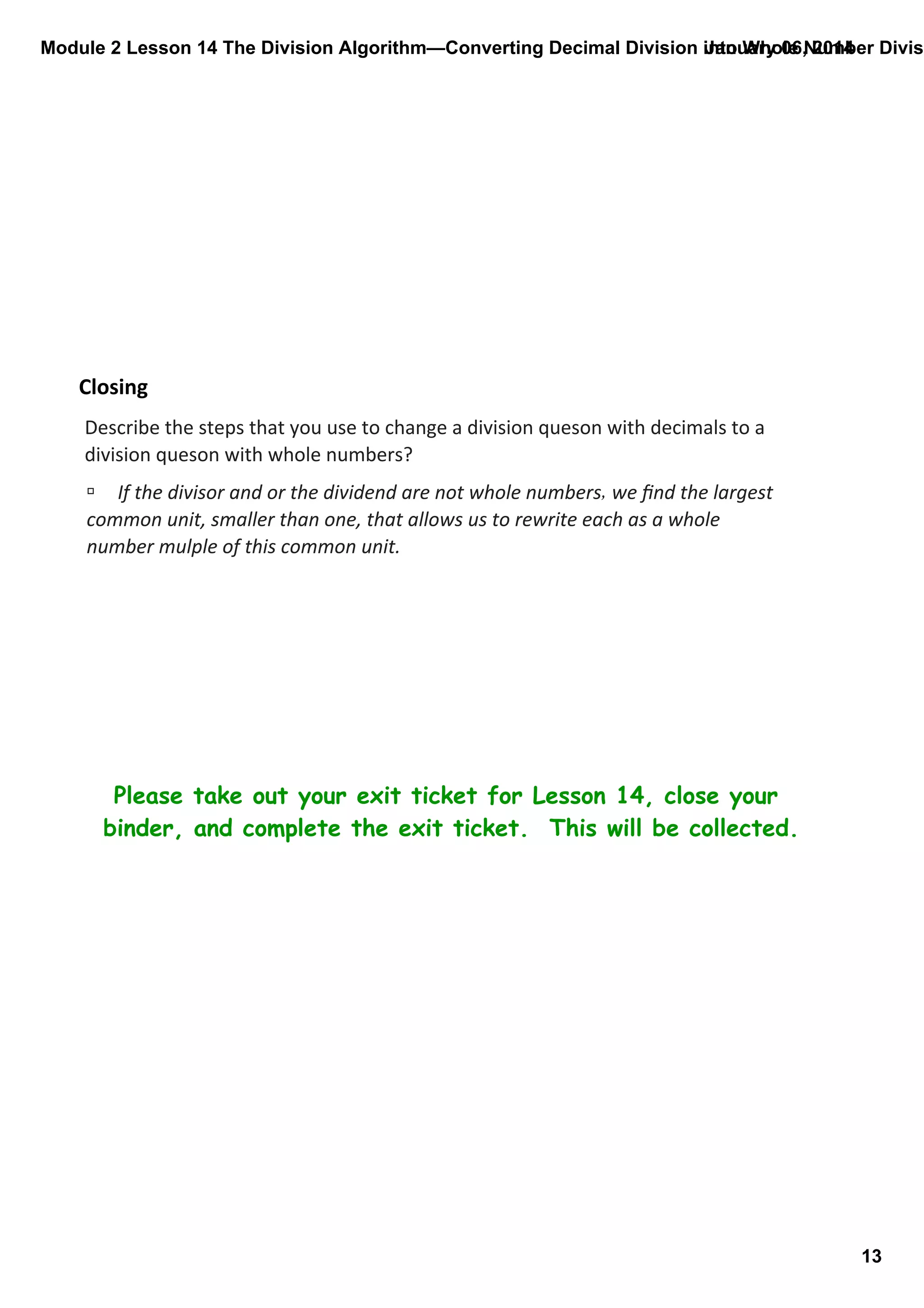 Module 2 lessson 14 | PDF