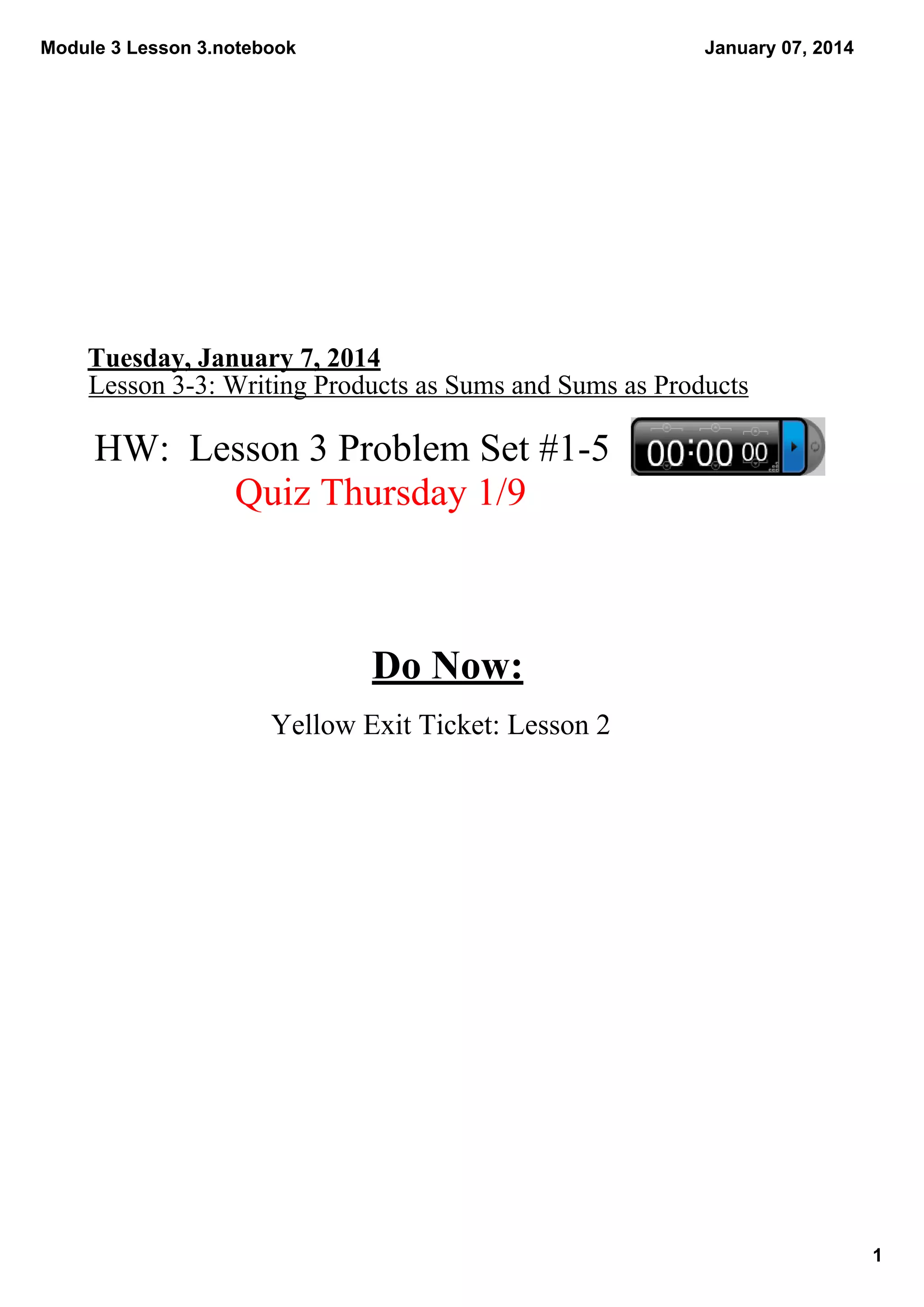 Module 3 lesson 3 | PDF