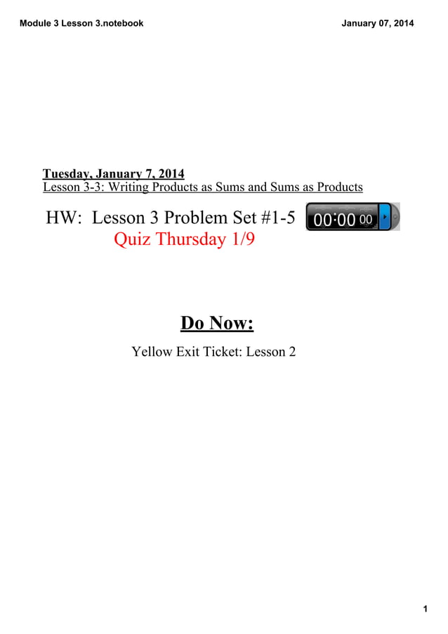 Module 3 lesson 3 | PDF
