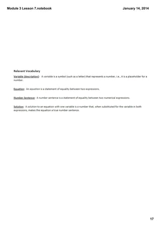 Module 3 lesson 7 | PDF