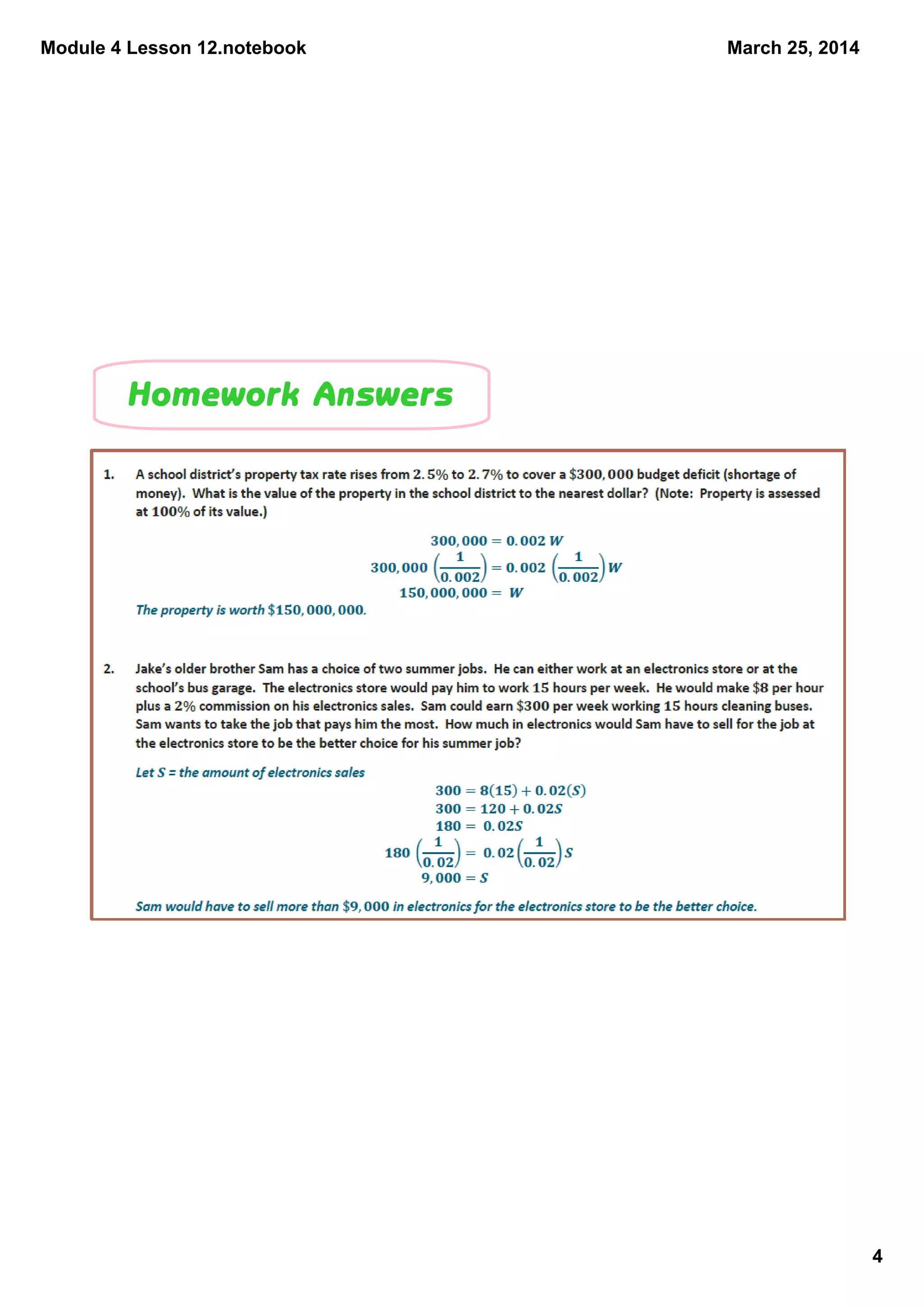 Module 4 lesson 12 | PDF