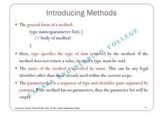 Introducing Classes in JAVA | PPT