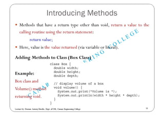 Introducing Classes in JAVA | PPT
