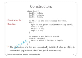 Introducing Classes in JAVA | PPT