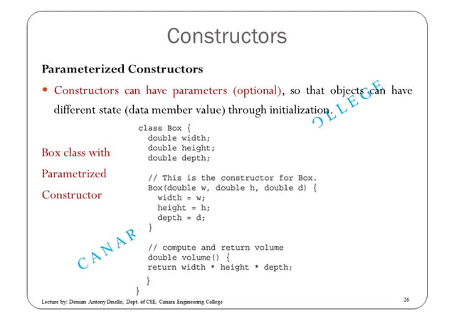 Introducing Classes in JAVA | PPT