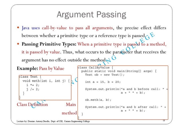 Methods and Classes in JAVA | PPT