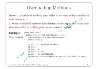 Methods and Classes in JAVA | PDF