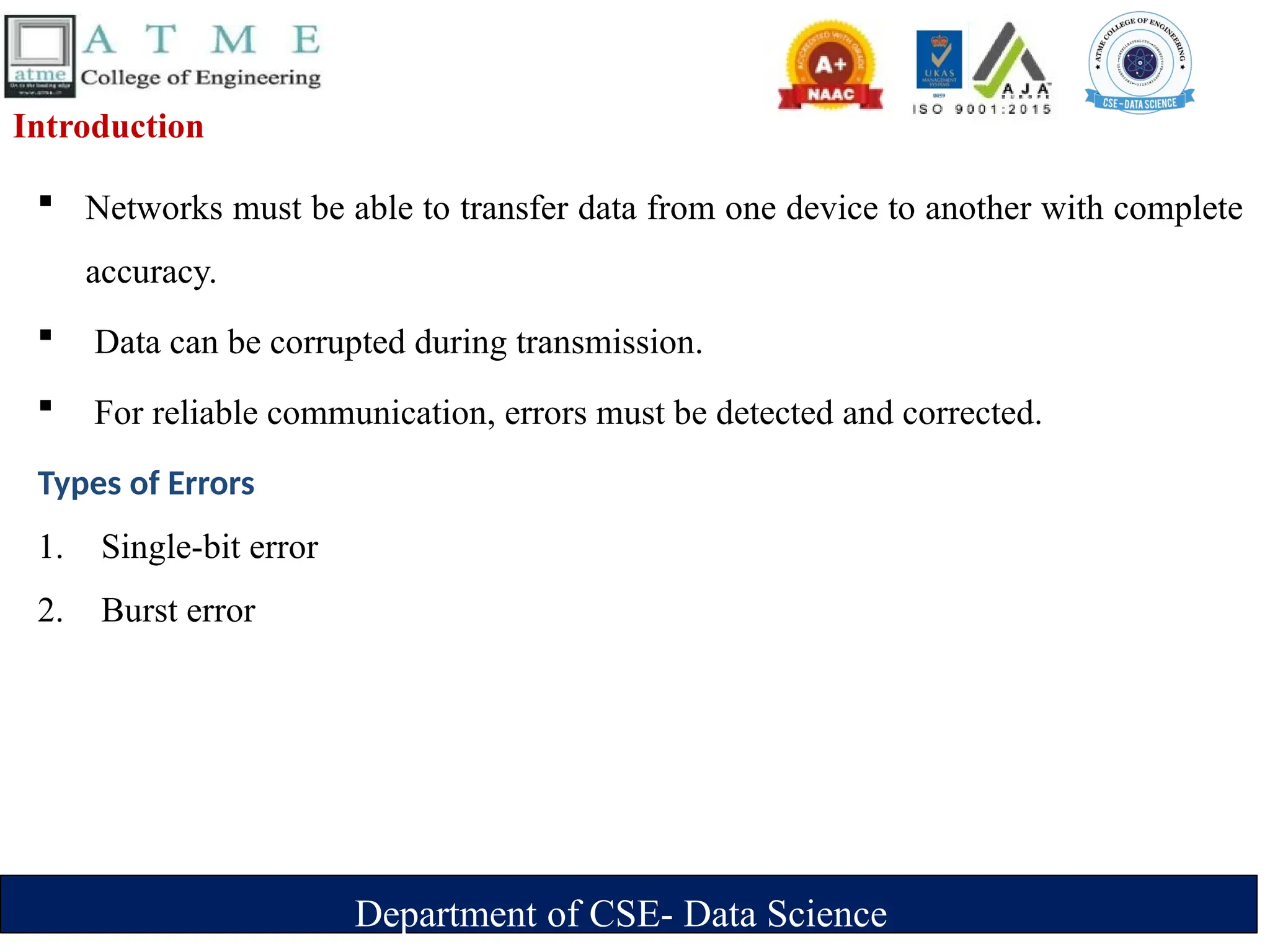 V semester, computer networks BCS502 Module-2_DataLinkLayer | PPTX