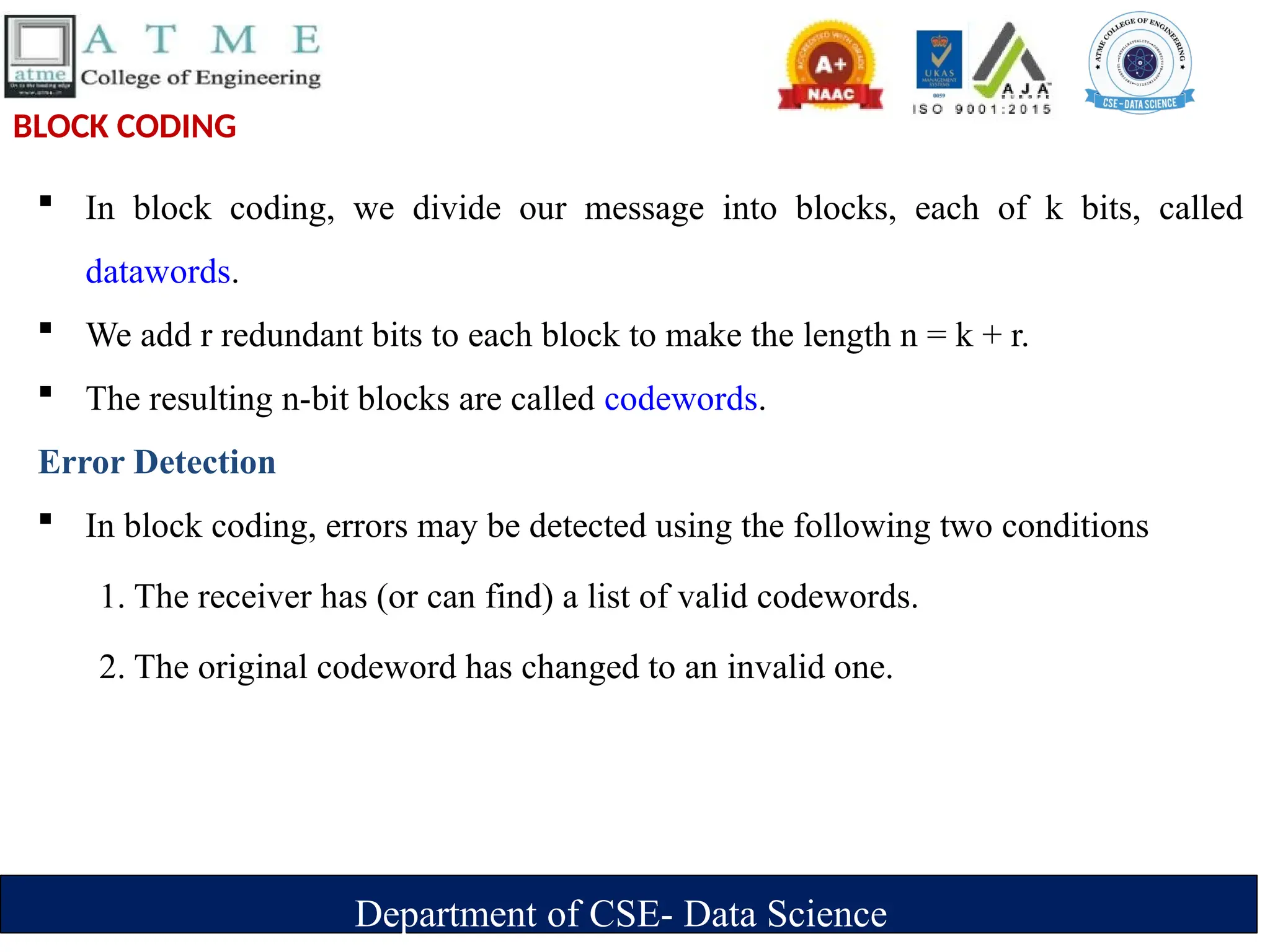 V semester, computer networks BCS502 Module-2_DataLinkLayer | PPTX
