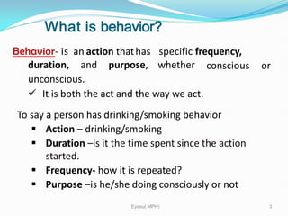 Health education - Module2: Health and behavior | PDF