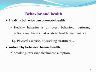 Health education - Module2: Health and behavior | PDF