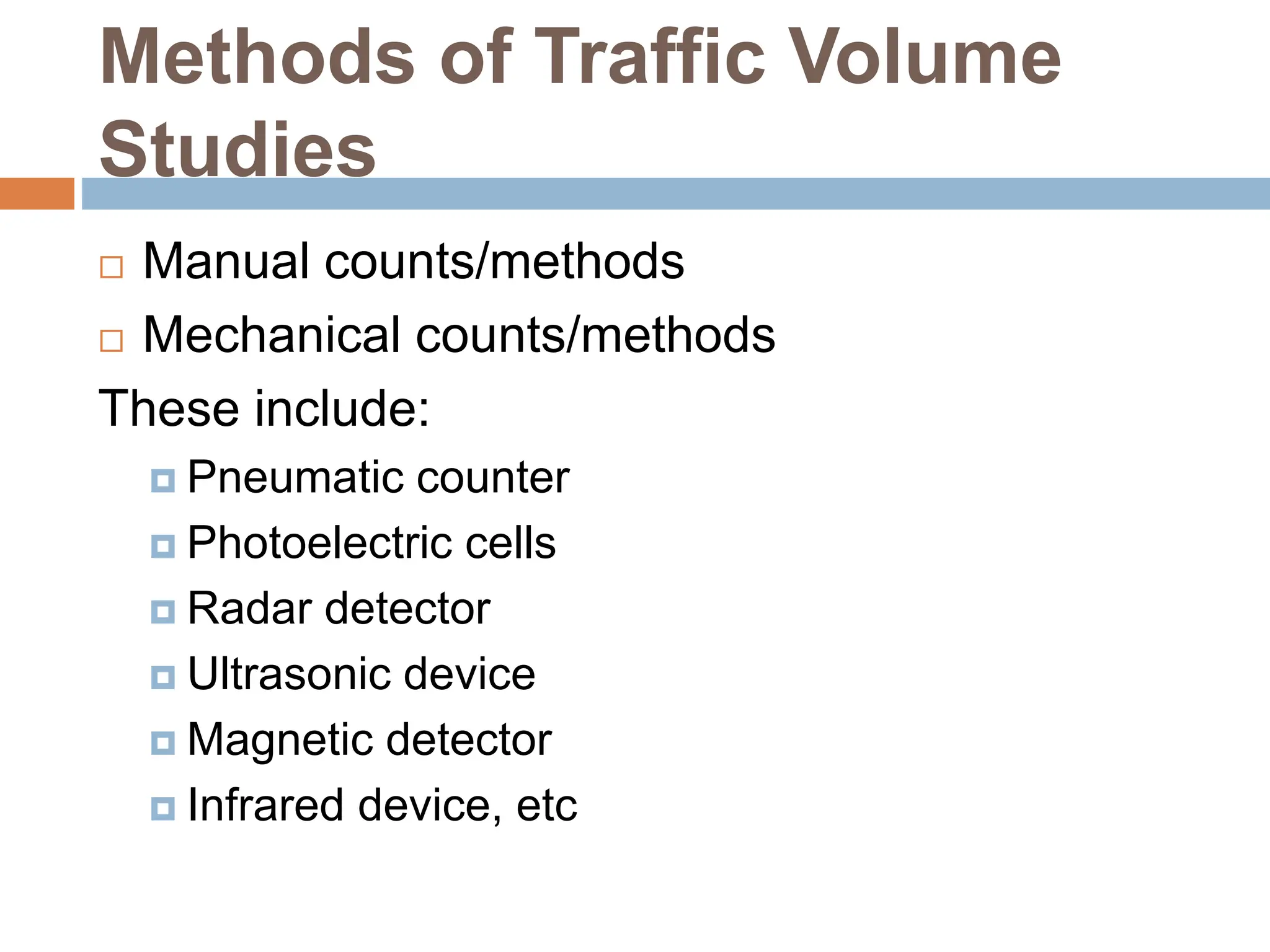 TRAFFIC SURVEYS- TRANSPORTATION ENGINEERING | PPTX