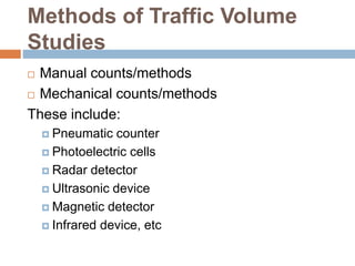 TRAFFIC SURVEYS- TRANSPORTATION ENGINEERING | PPTX