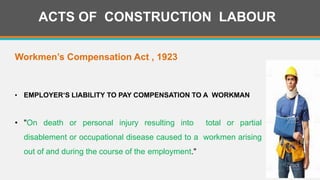 Resource Management, Construction labour and labour acts, safety ...