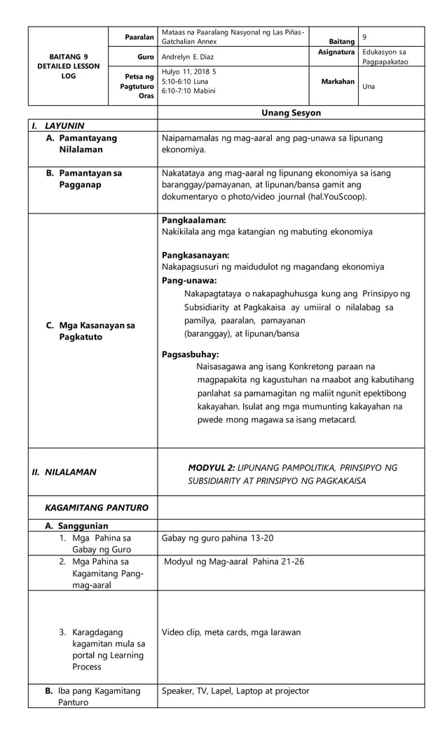 ESP 9 MODYUL 2 | DOCX