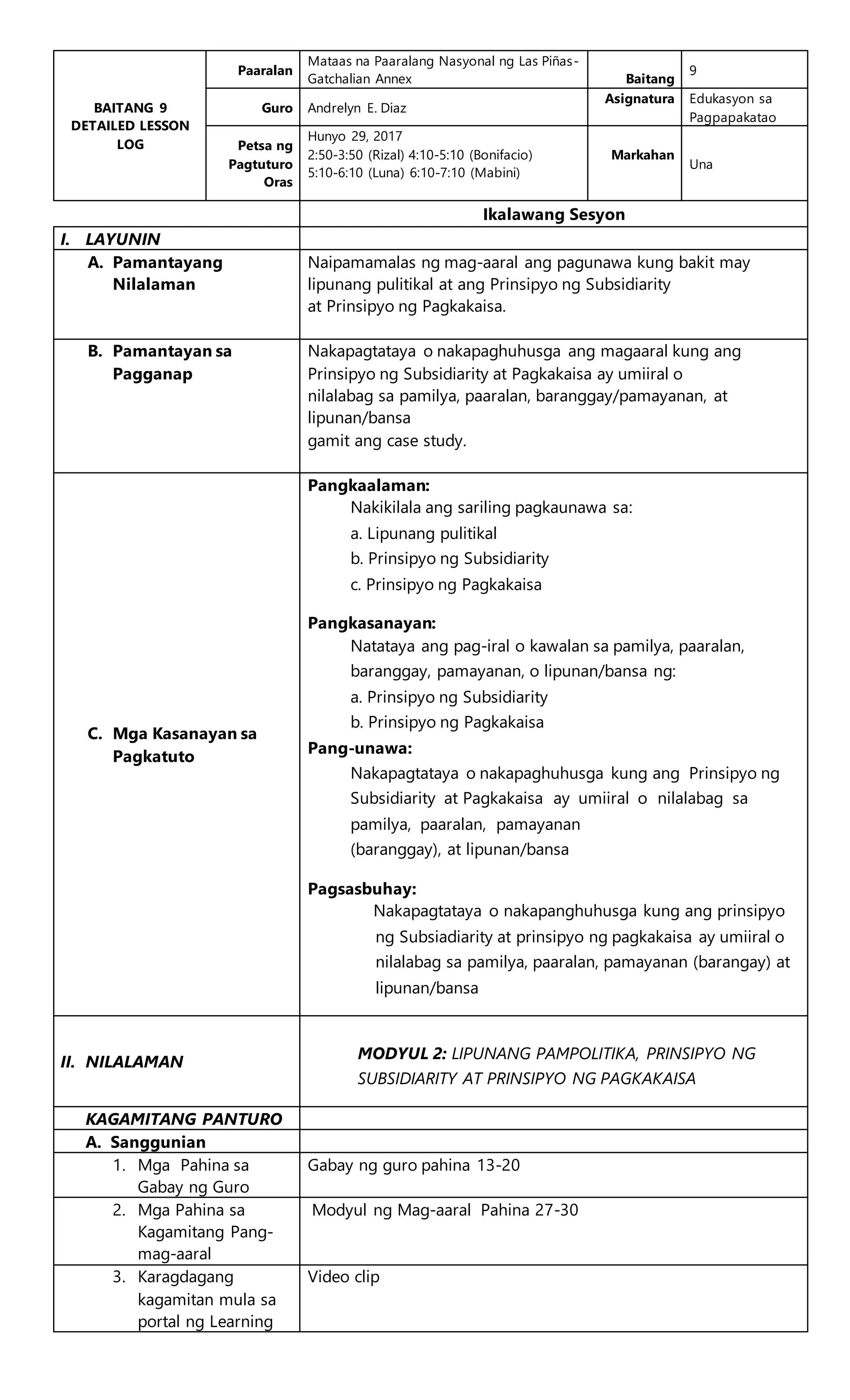 ESP 9 MODYUL 2 | DOCX
