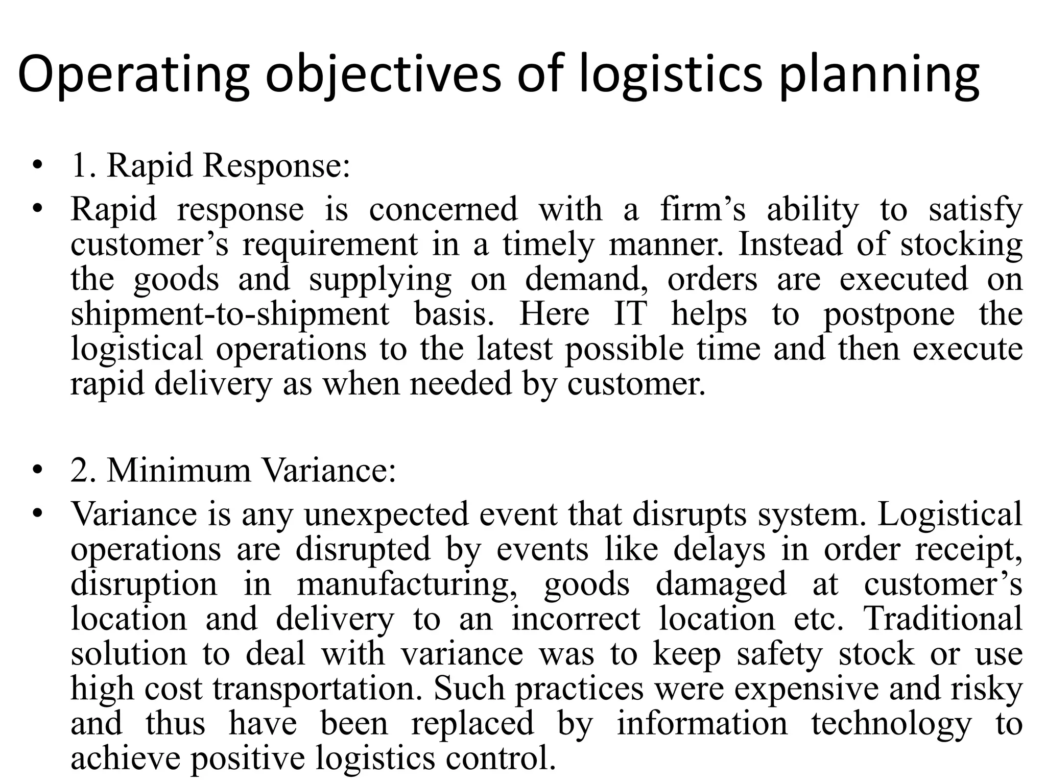 logistics management and its process and objectives | PPTX