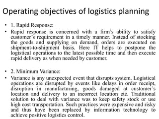 logistics management and its process and objectives | PPTX
