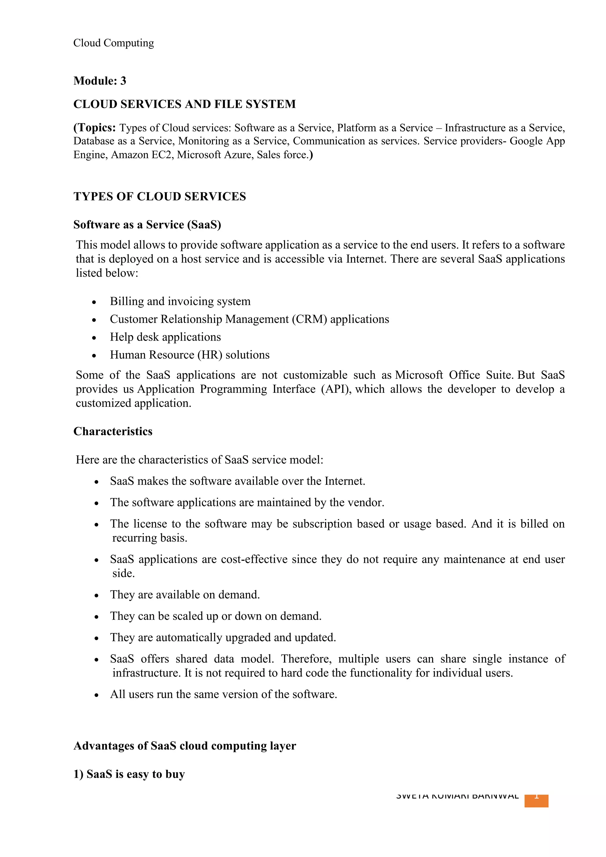 Cloud Computing Types and Benefits | PDF